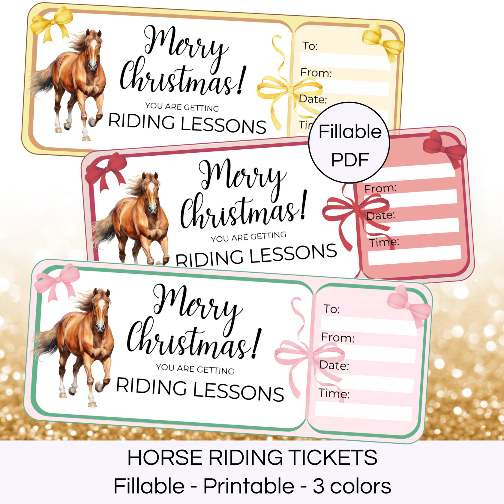 Merry Christmas Horse Riding Gift Ticket Voucher – Cloudberry Stables