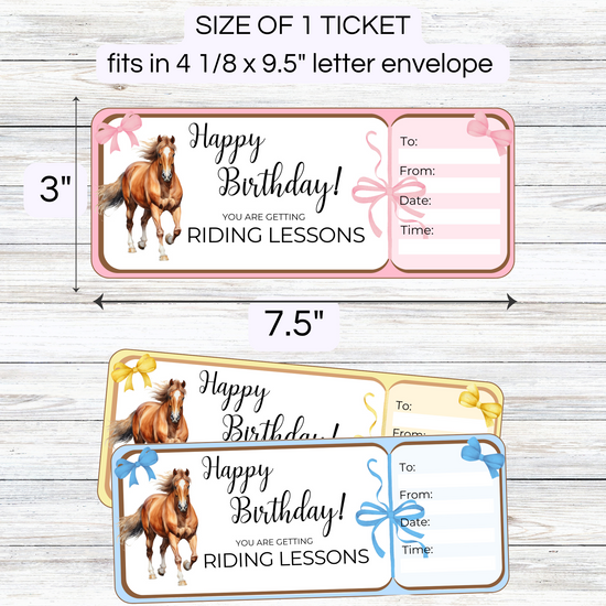 Horse Riding Ticket Template Printable – Cloudberry Stables