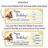 Horse Riding Ticket Template Printable – Cloudberry Stables