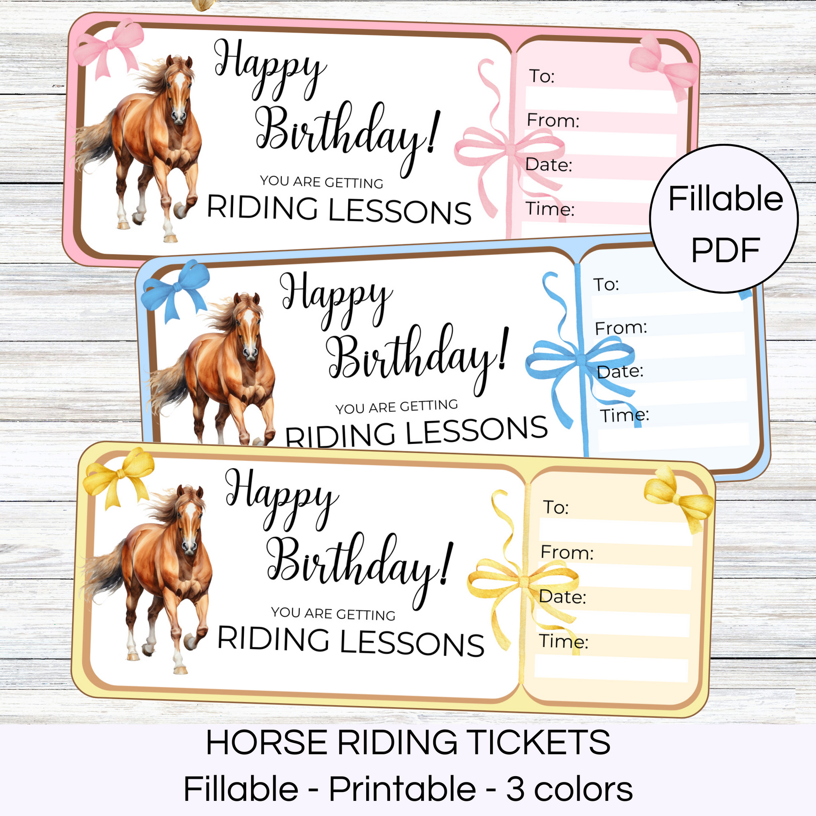 Horse Riding Ticket Template Printable – Cloudberry Stables