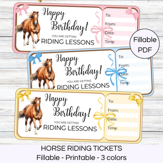 Horse Riding Ticket Template Printable – Cloudberry Stables