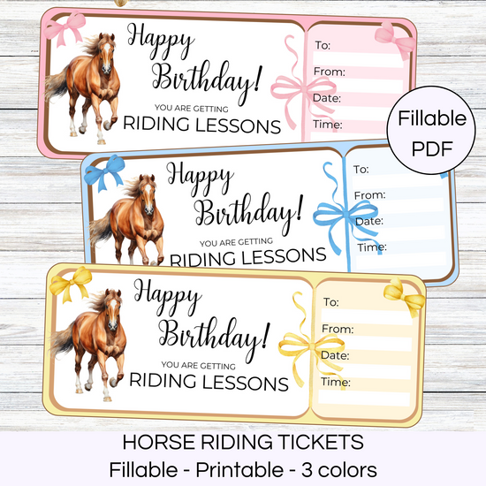 Horse Riding Ticket Template Printable – Cloudberry Stables