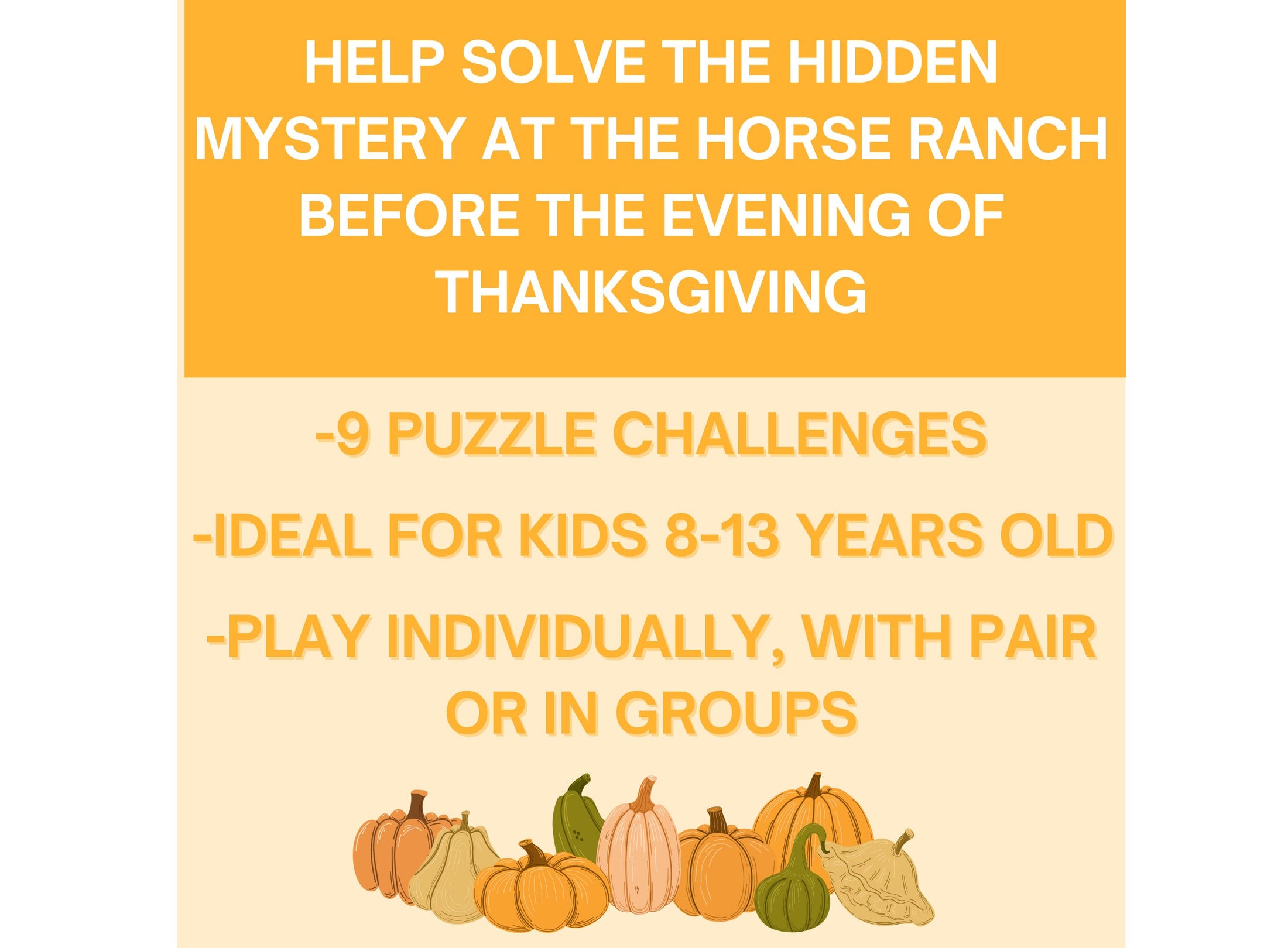 Printable Escape Room game for kids -Trot into Thanksgiving ...