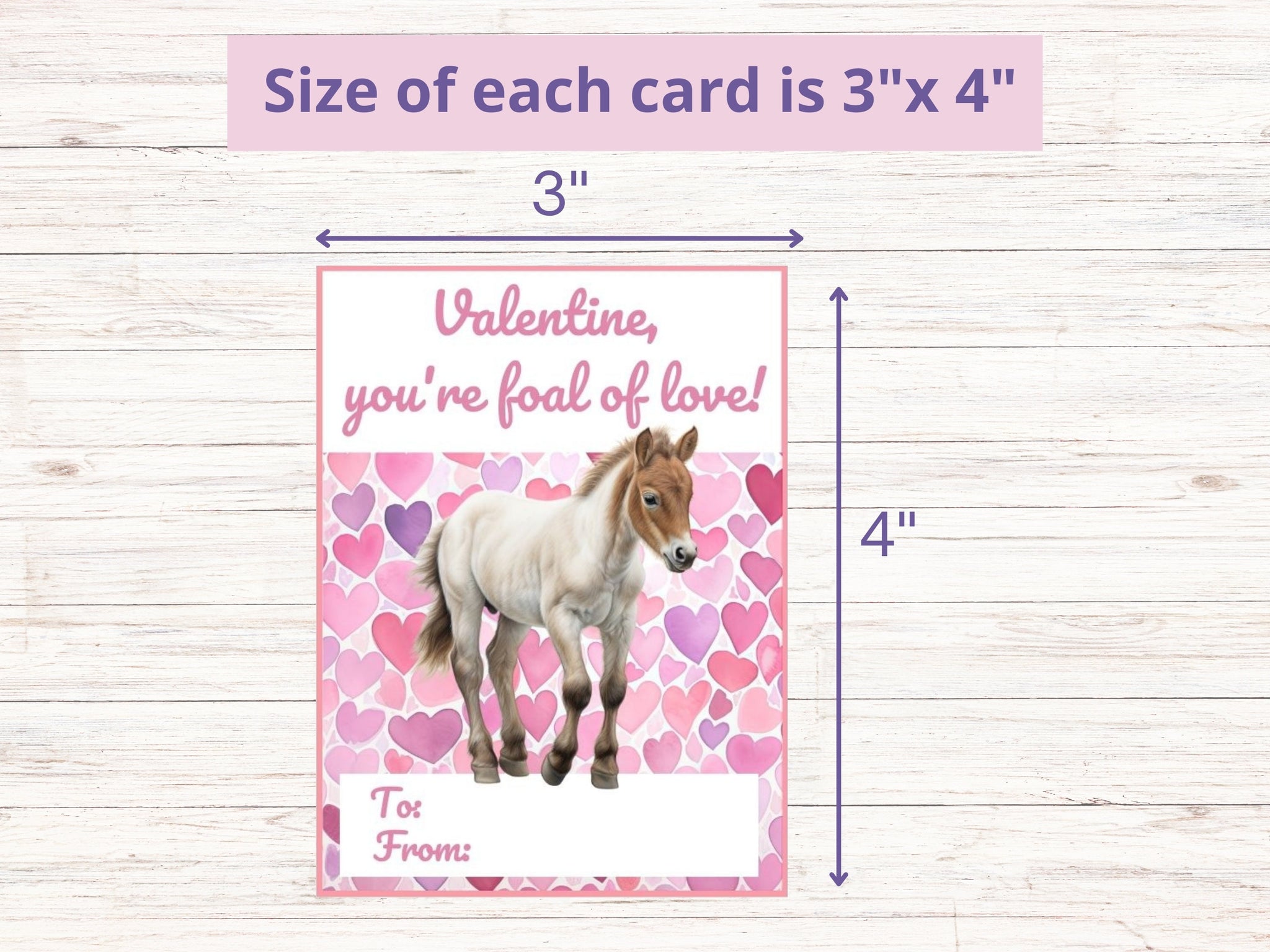 Printable Horse Valentine's Cards, 6 cards – Cloudberry Stables